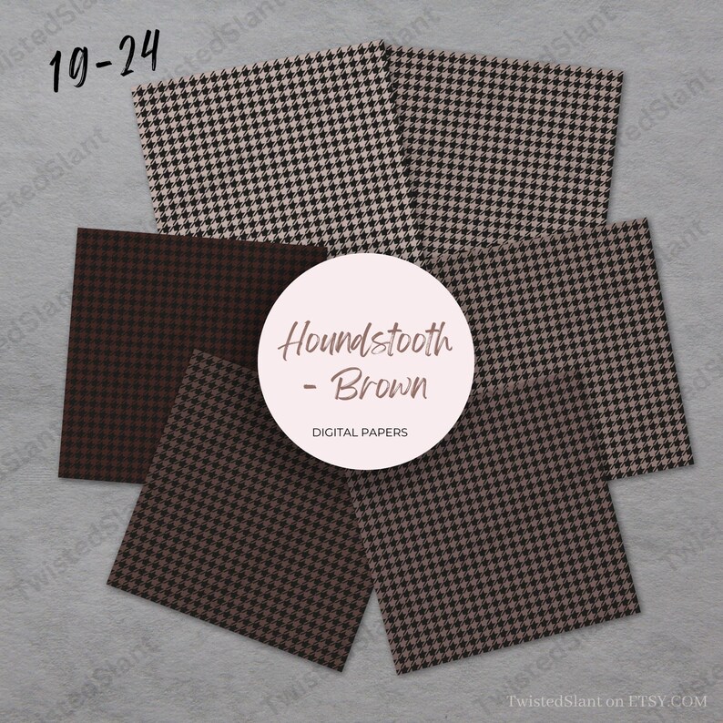 Houndstooth Digital Paper | INSTANT DOWNLOAD | Houndstooth Pattern ...
