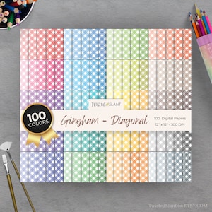 Gingham Digital Paper Pack | INSTANT DOWNLOAD | Gingham Digital Papers ...