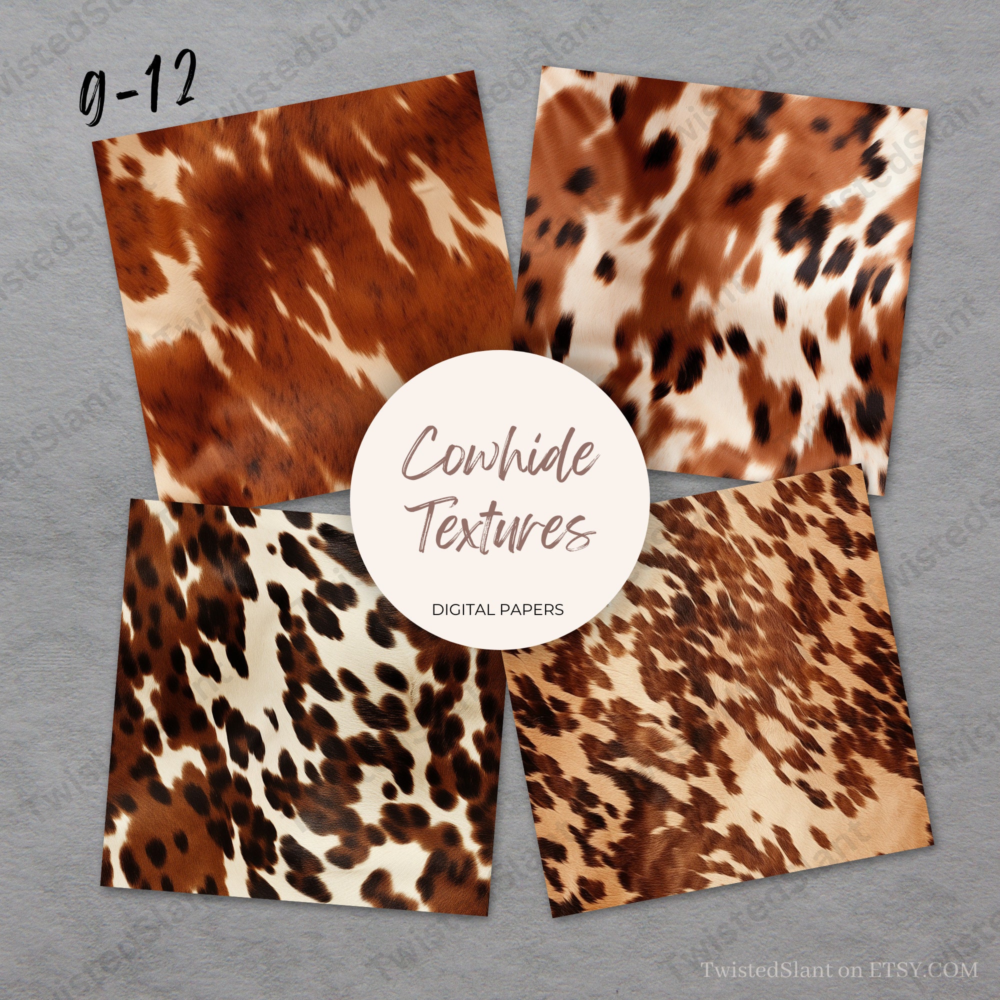 Cowhide Background Digital Paper INSTANT DOWNLOAD Western Digital Paper ...