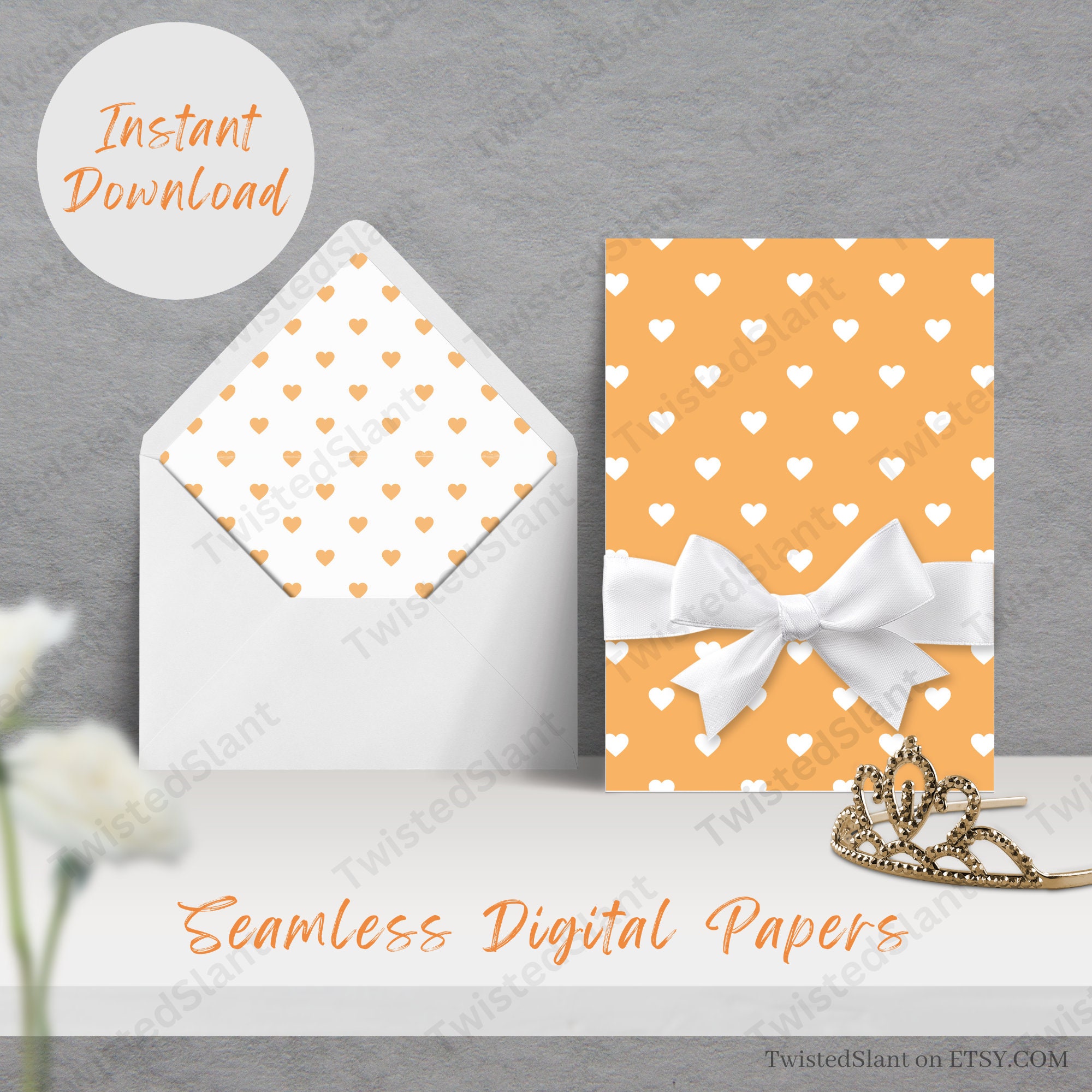 Tiny Hearts Digital Paper | INSTANT DOWNLOAD | Heart Background ...