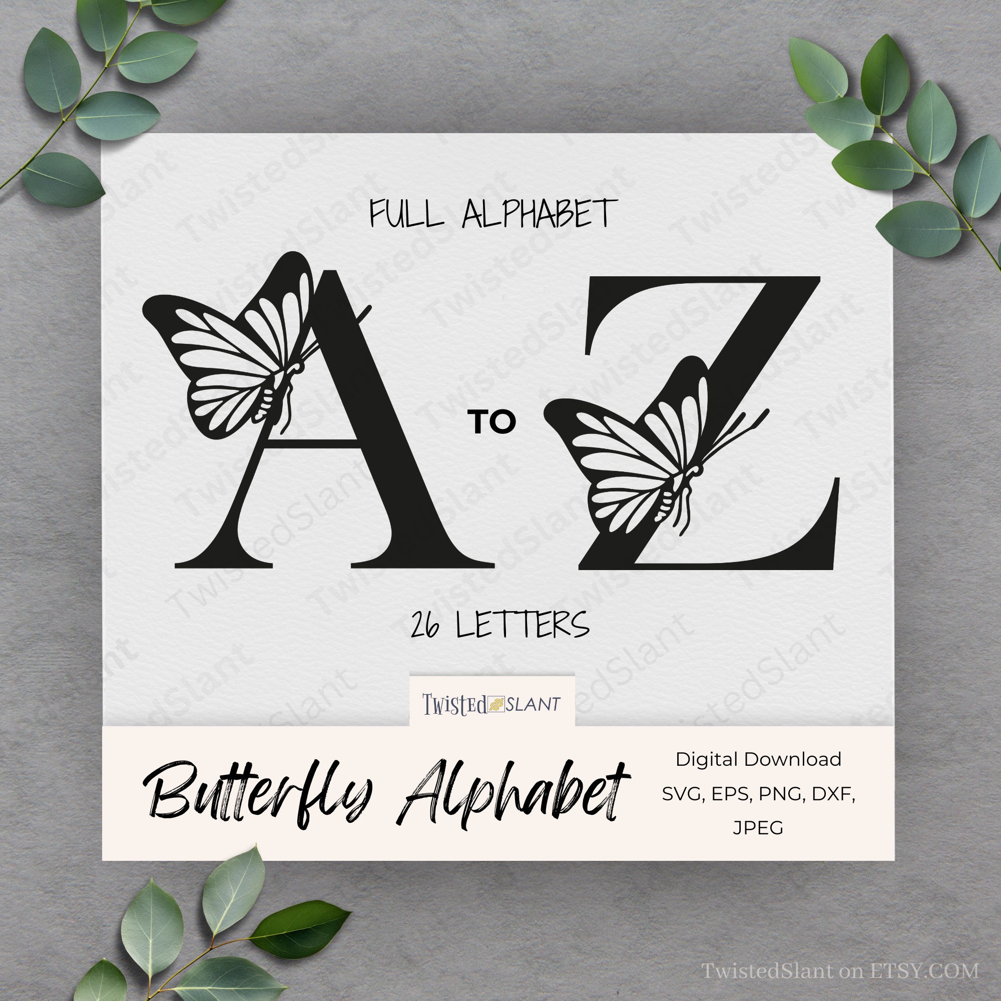 Monogram Svg With Butterfly | INSTANT DOWNLOAD | Butterfly Alphabet ...