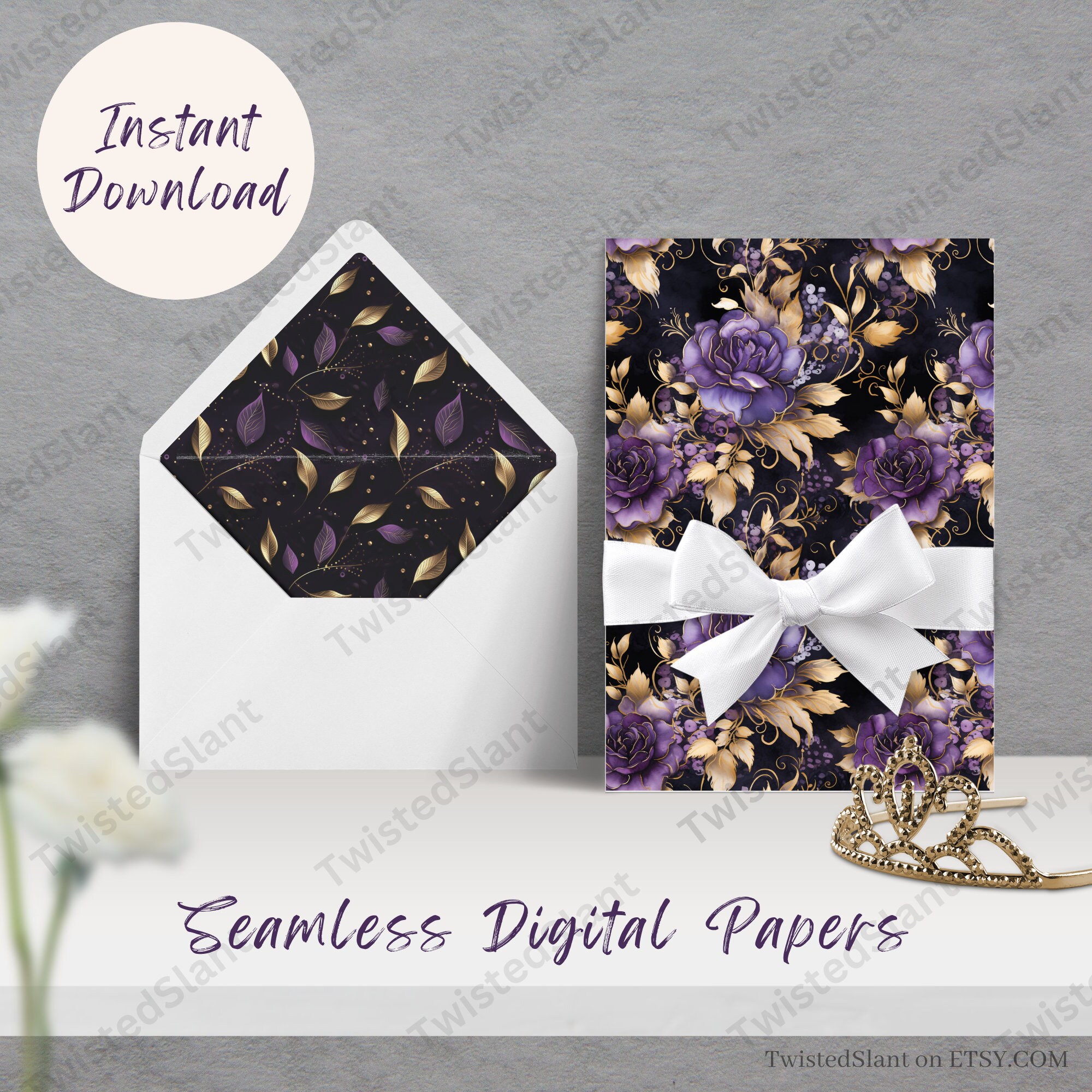 Gothic Floral Digital Papers | INSTANT DOWNLOAD | Seamless Papers ...