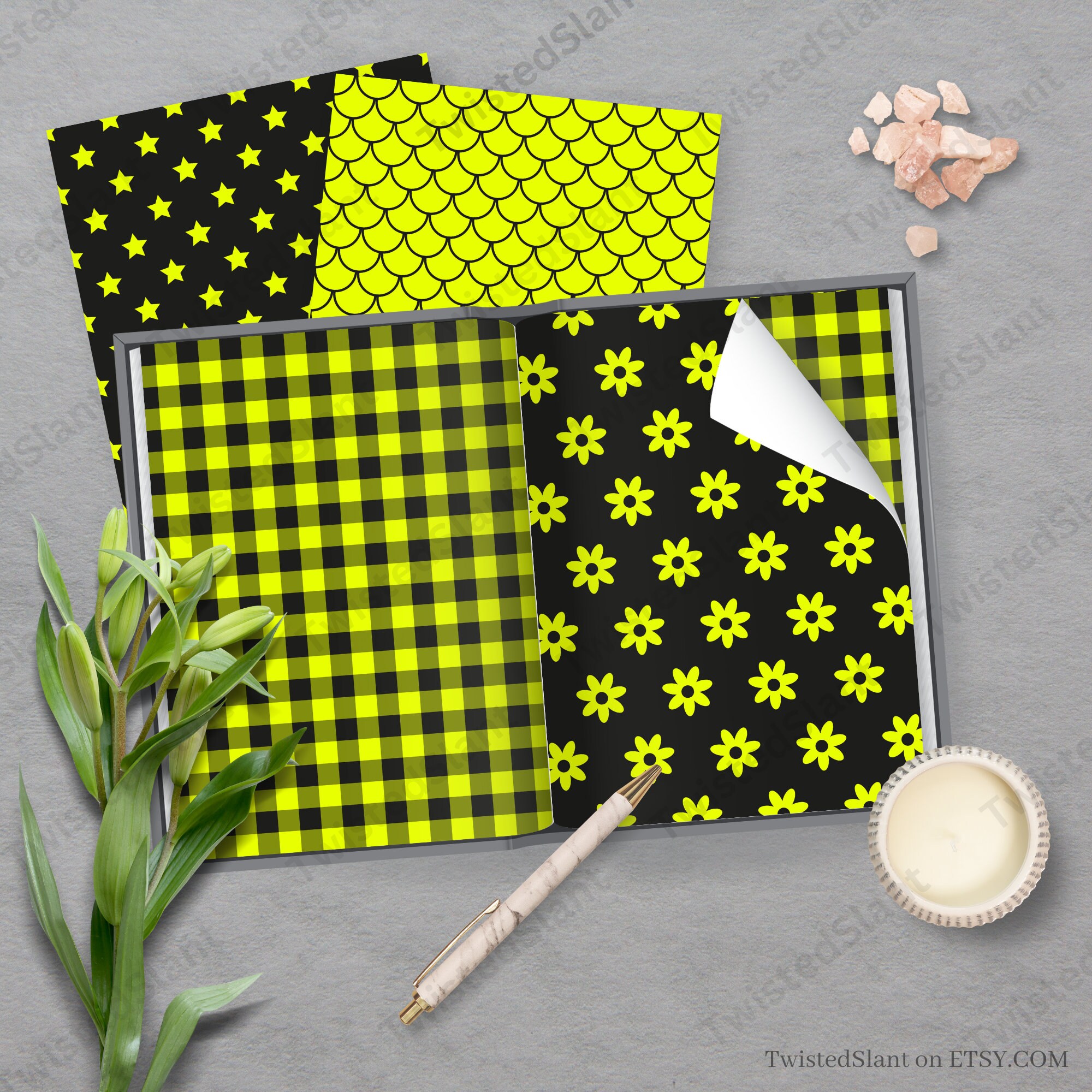 Neon Digital Papers | INSTANT DOWNLOAD | Seamless Geometric | Pattern ...