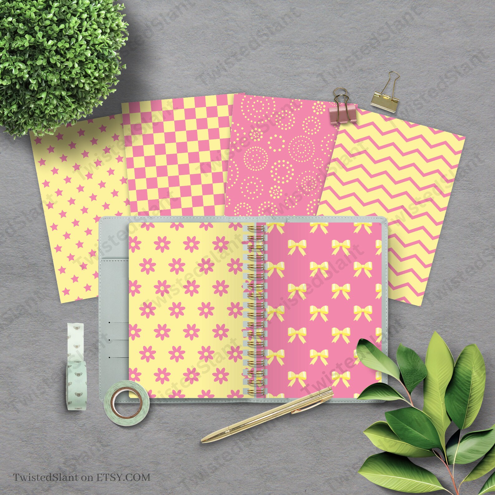 Pink Lemonade Digital Paper | INSTANT DOWNLOAD | Seamless Geometric ...