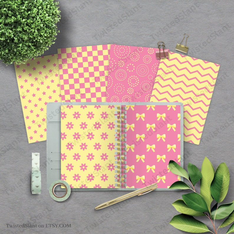 Pink Lemonade Digital Paper | INSTANT DOWNLOAD | Seamless Geometric ...