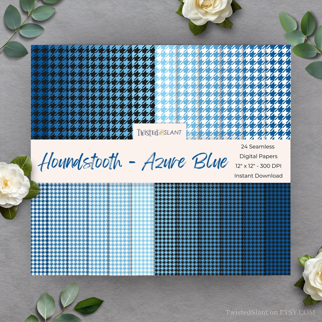 Houndstooth Digital Paper | INSTANT DOWNLOAD | Houndstooth Pattern ...