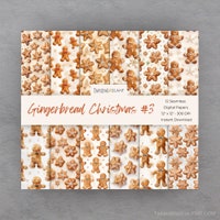 Christmas Digital Paper Pack, Christmas Digital Paper, Gifts, Gold ...