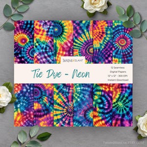 Tye Dye Digital Paper | INSTANT DOWNLOAD | Tie Dye Pattern | Tie and ...