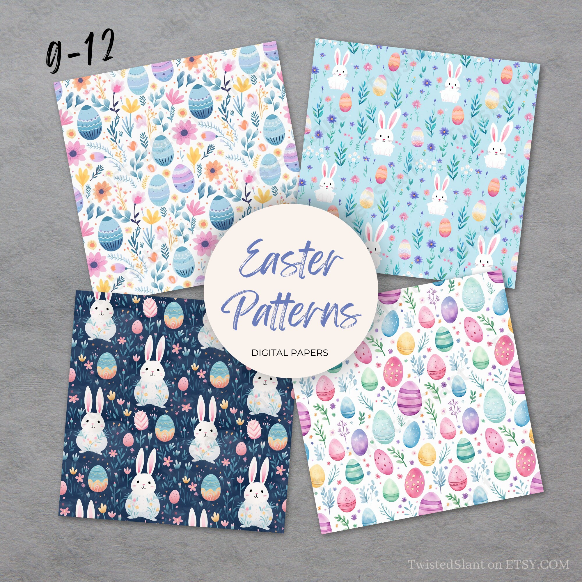 Easter Digital Papers | INSTANT DOWNLOAD | Bunny Digital Paper | Easter ...