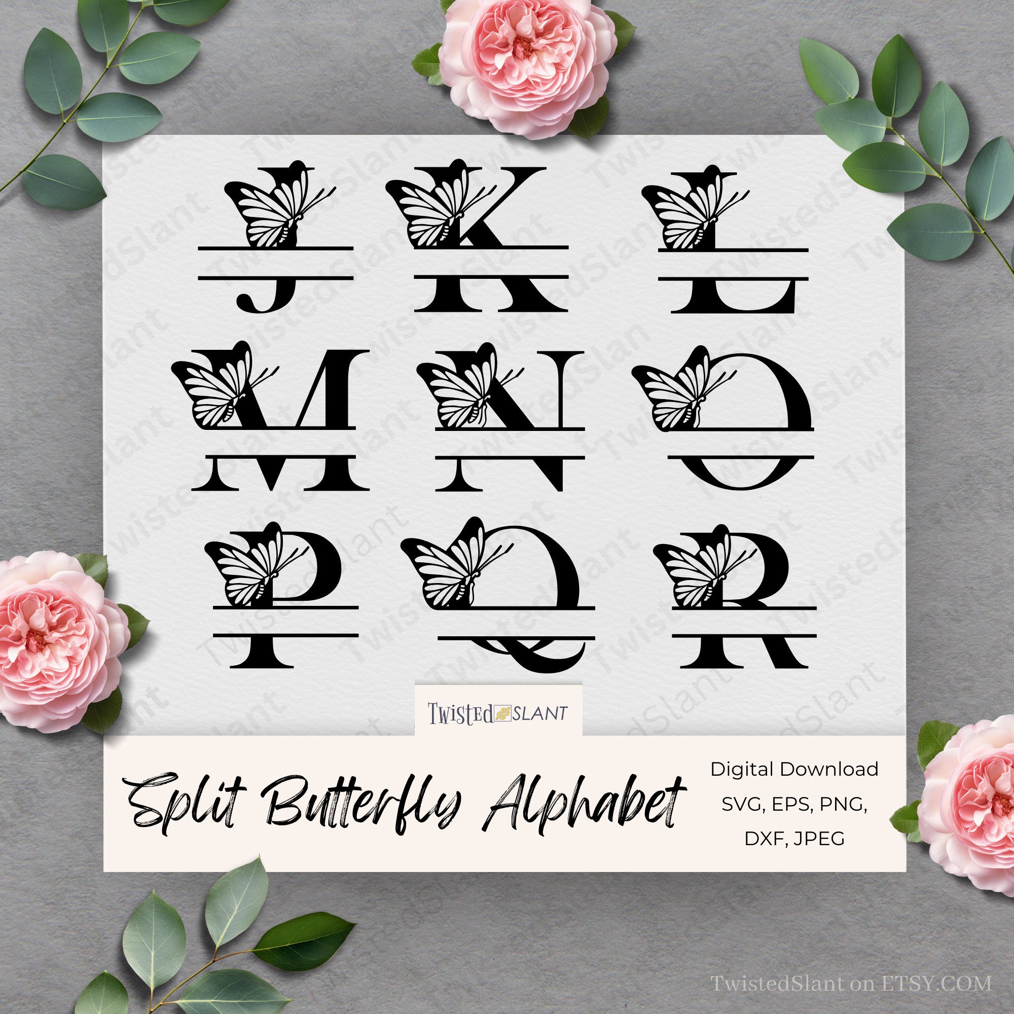 Split Butterfly Svg INSTANT DOWNLOAD Butterfly Alphabet Split Letter ...
