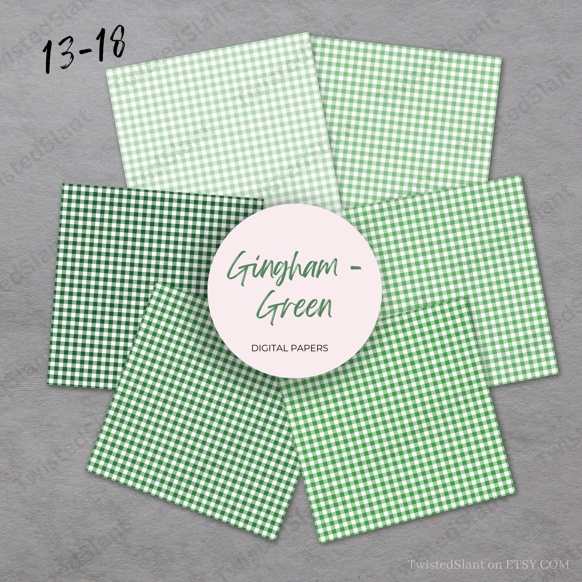 Gingham Digital Paper Pack INSTANT DOWNLOAD Gingham Pattern Gingham ...