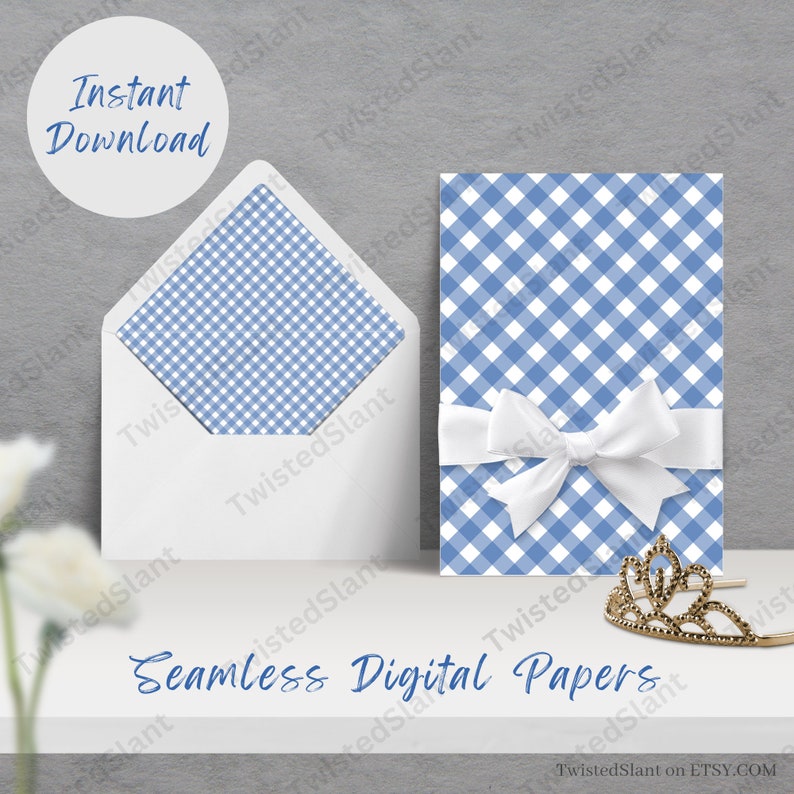 Gingham Digital Paper Pack | INSTANT DOWNLOAD | Gingham Pattern ...