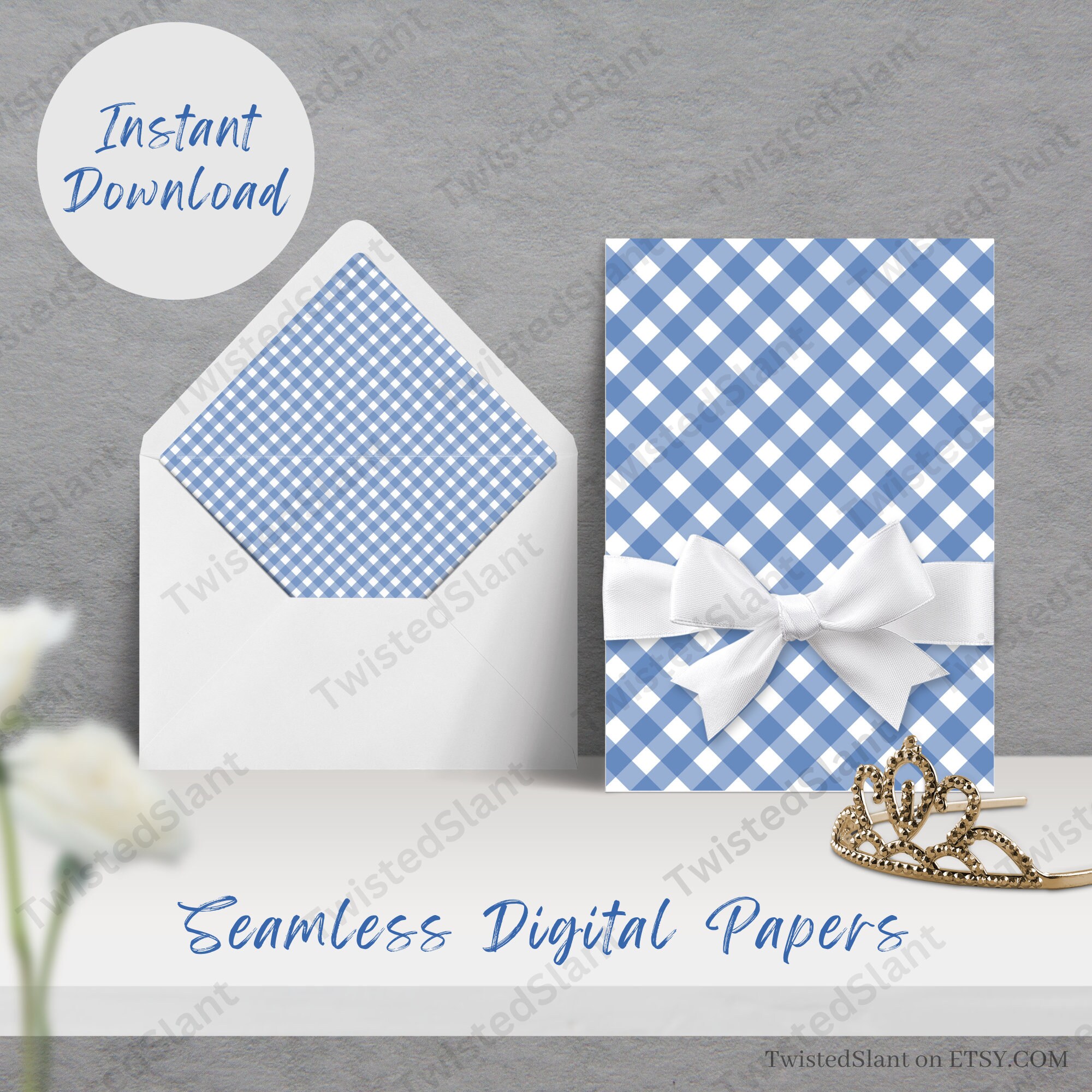 Gingham Digital Paper Pack INSTANT DOWNLOAD Gingham Pattern Gingham ...