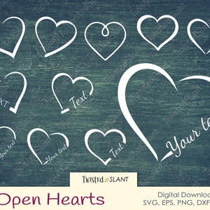 Heart Svg Bundle, Open Heart Svg, Loveheart, Heart SVG, Heart DXF, Open ...