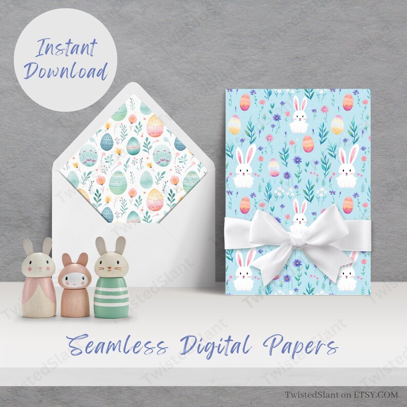 Easter Digital Papers | INSTANT DOWNLOAD | Bunny Digital Paper | Easter ...