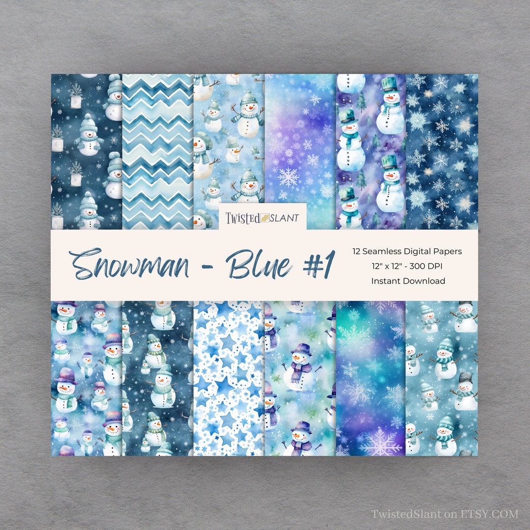 Digital Papers Snowman | INSTANT DOWNLOAD | Christmas Digital Papers ...