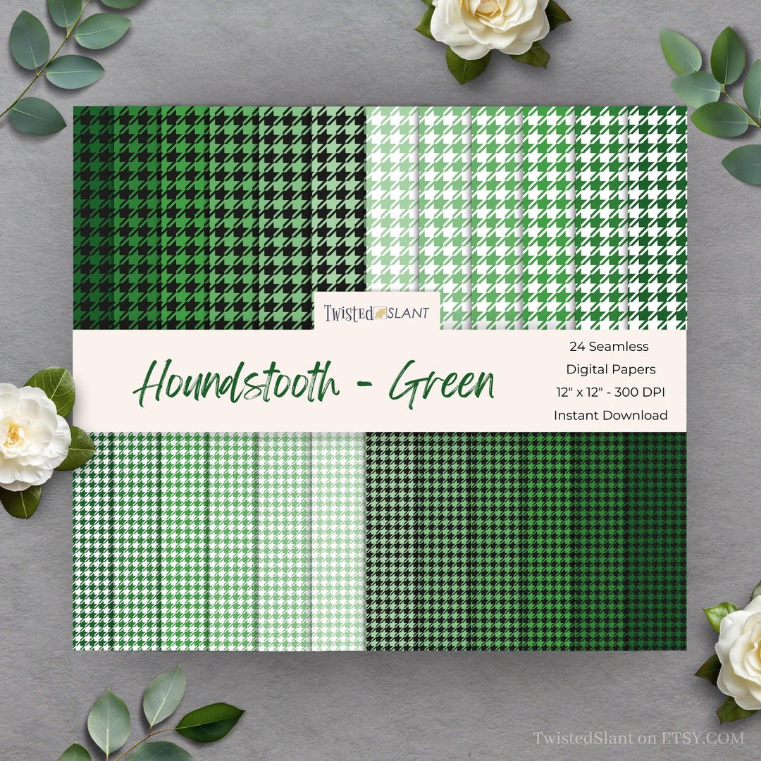Houndstooth Digital Paper | INSTANT DOWNLOAD | Houndstooth Pattern ...