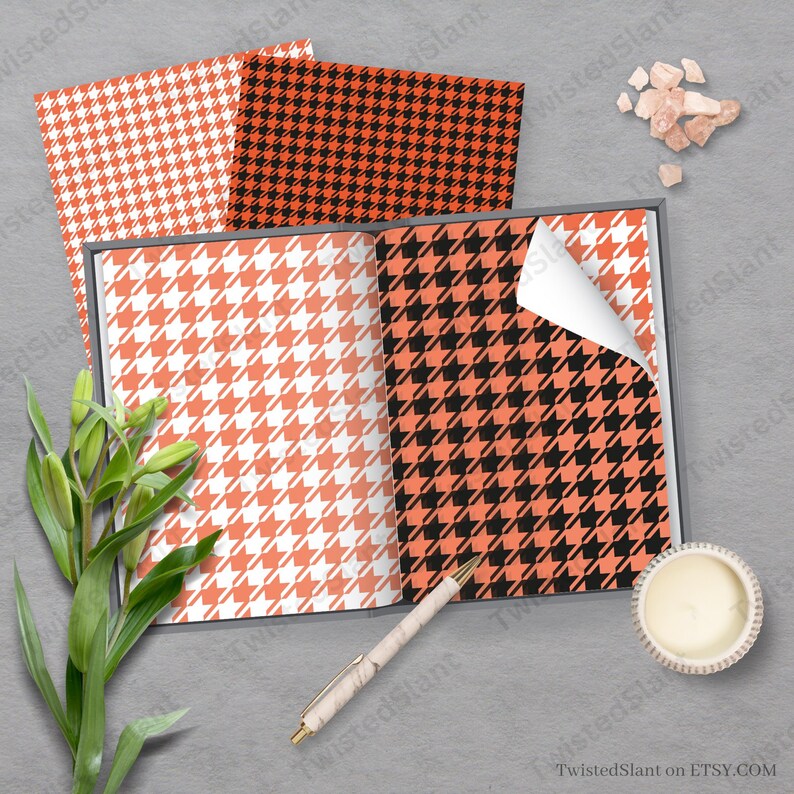 Houndstooth Digital Paper | INSTANT DOWNLOAD | Houndstooth Pattern ...
