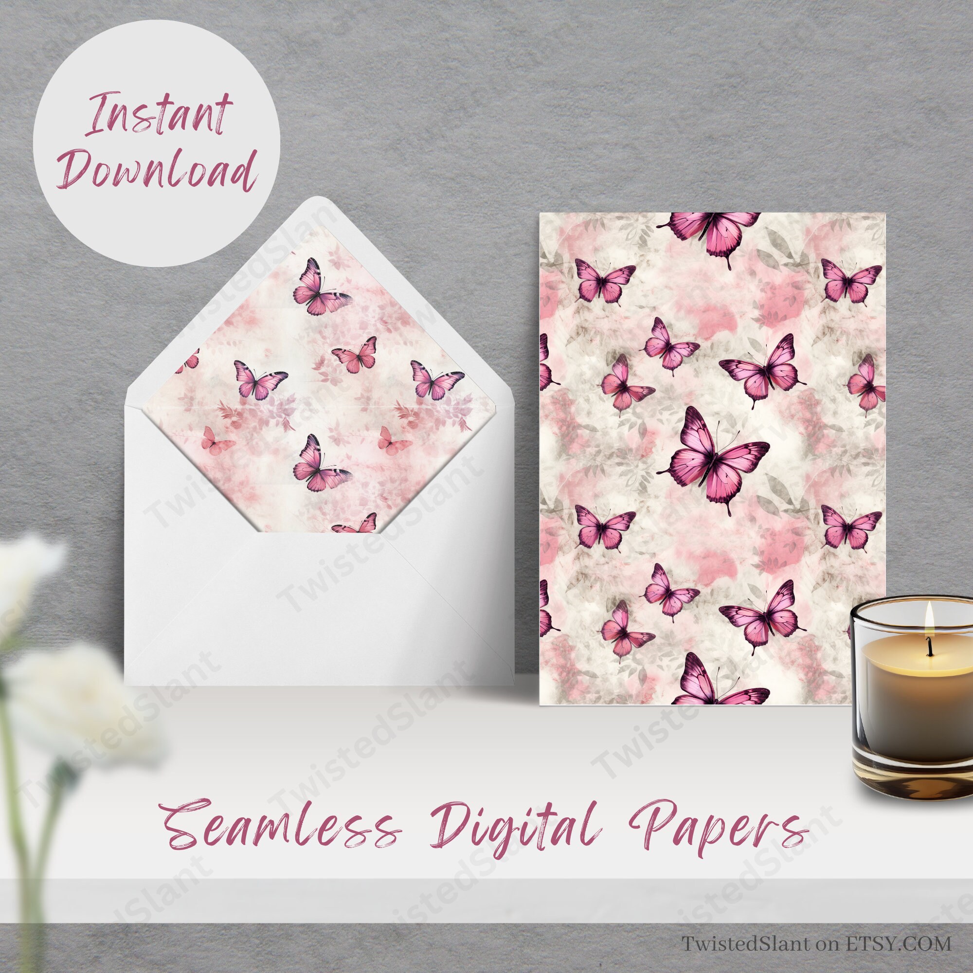 Bright Butterflies Digital Paper | INSTANT DOWNLOAD | Butterfly Digital ...