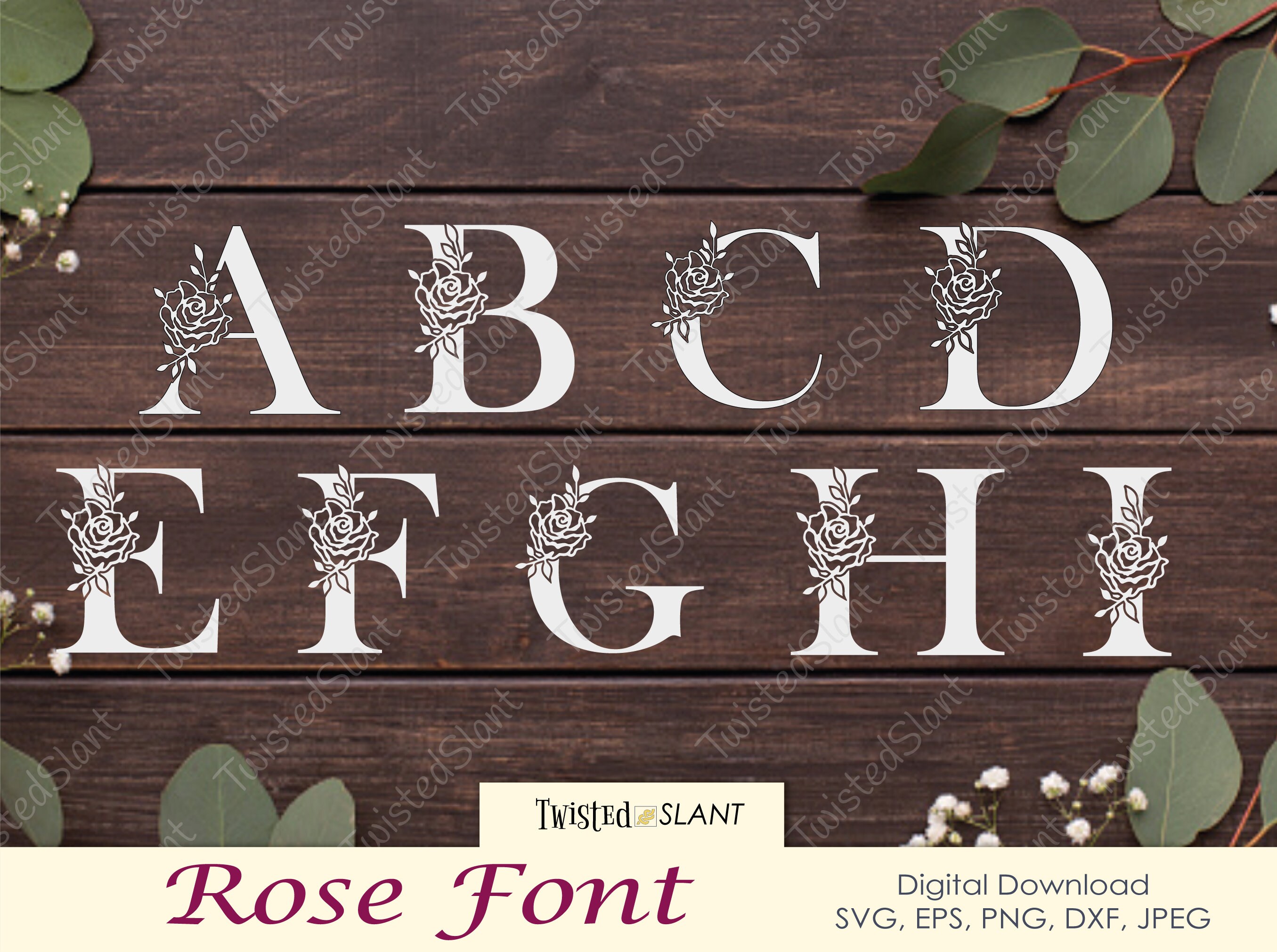 Rose Monogram Svg, Flower Monogram Svg, Monogram Letters Svg, Modern ...