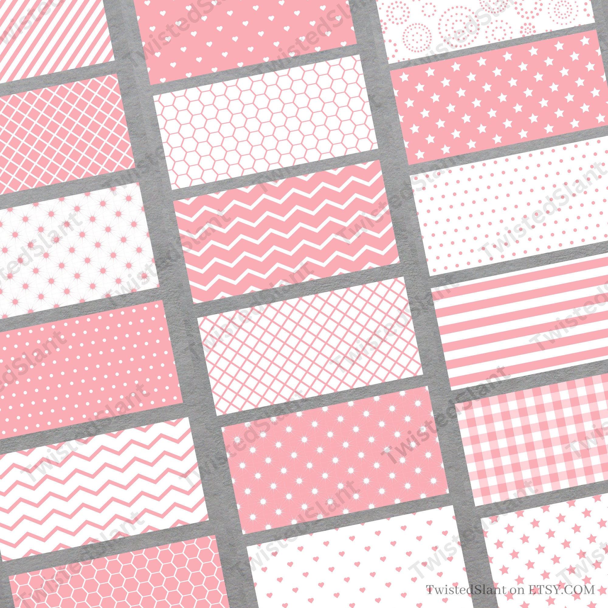 Pink Digital Paper INSTANT DOWNLOAD Seamless Papers Pink Junk Journal ...