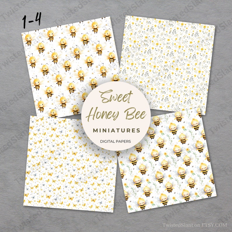Honey Bee Digital Paper Seamless Pattern | INSTANT DOWNLOAD | Bee ...