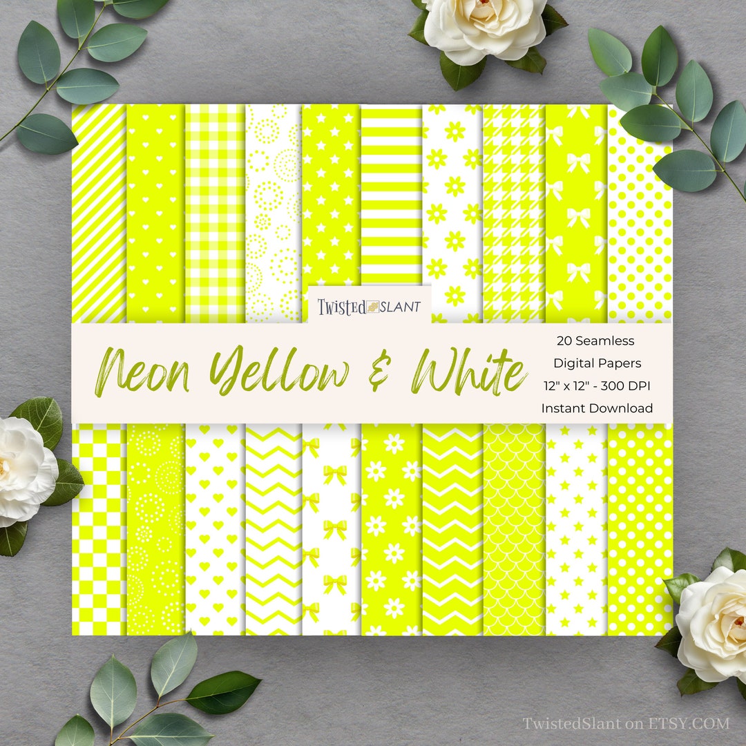 Neon Digital Papers | INSTANT DOWNLOAD | Seamless Geometric | Pattern ...