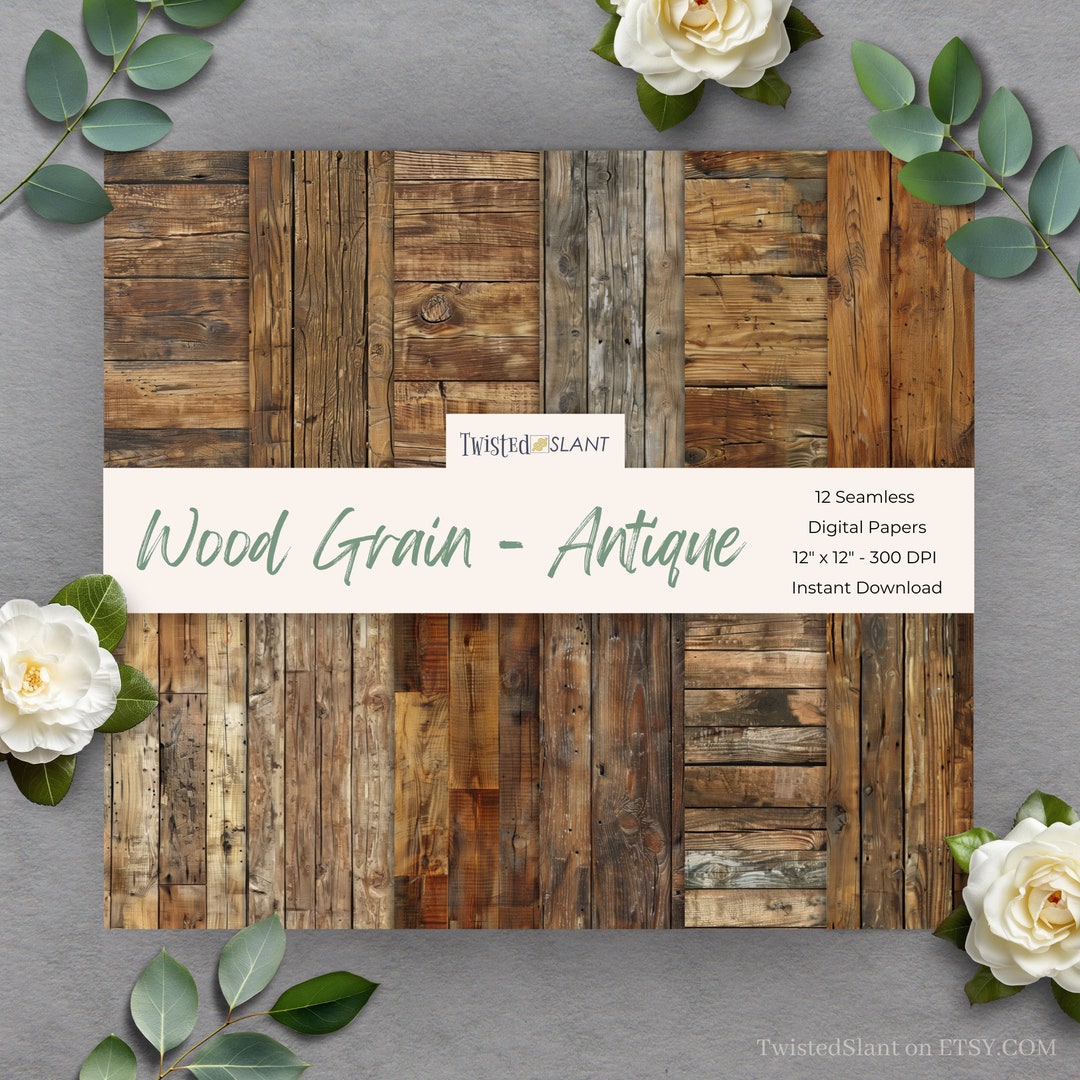 Wood Grain Planks Digital Paper | INSTANT DOWNLOAD | Wood Grain Paper ...