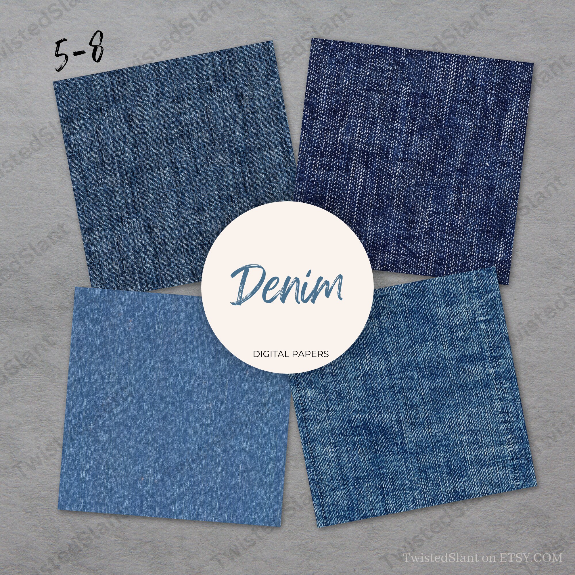 Denim Digital Paper INSTANT DOWNLOAD Fabric Junk Journal Jeans Digital ...