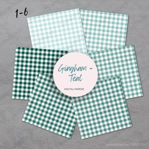 Gingham Digital Paper Pack | INSTANT DOWNLOAD | Gingham Pattern ...