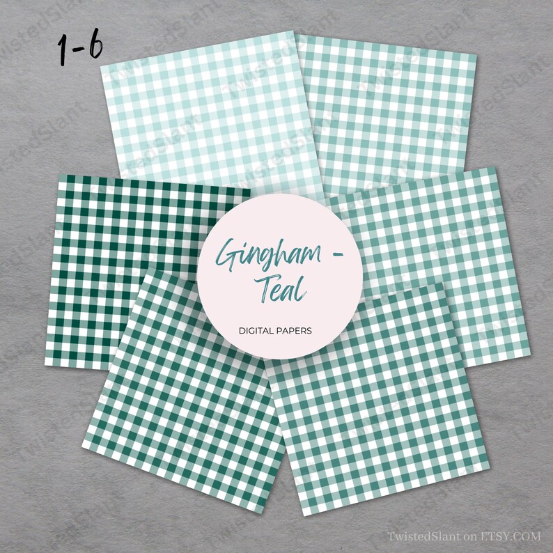 Gingham Digital Paper Pack INSTANT DOWNLOAD Gingham Pattern Gingham ...