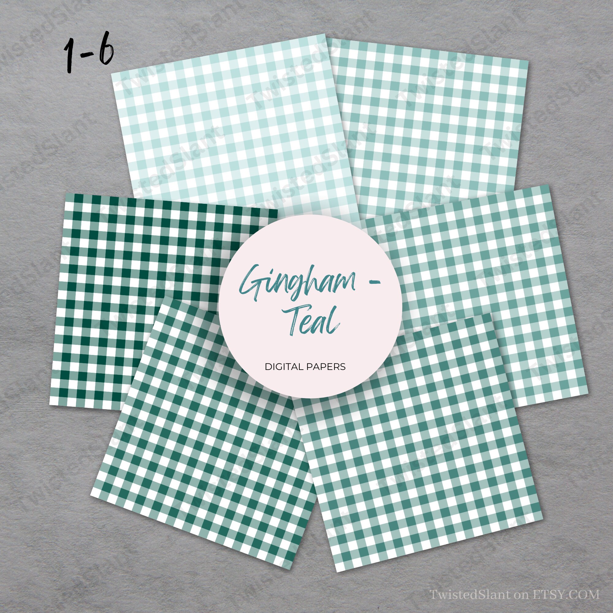 Gingham Digital Paper Pack INSTANT DOWNLOAD Gingham Pattern Gingham ...