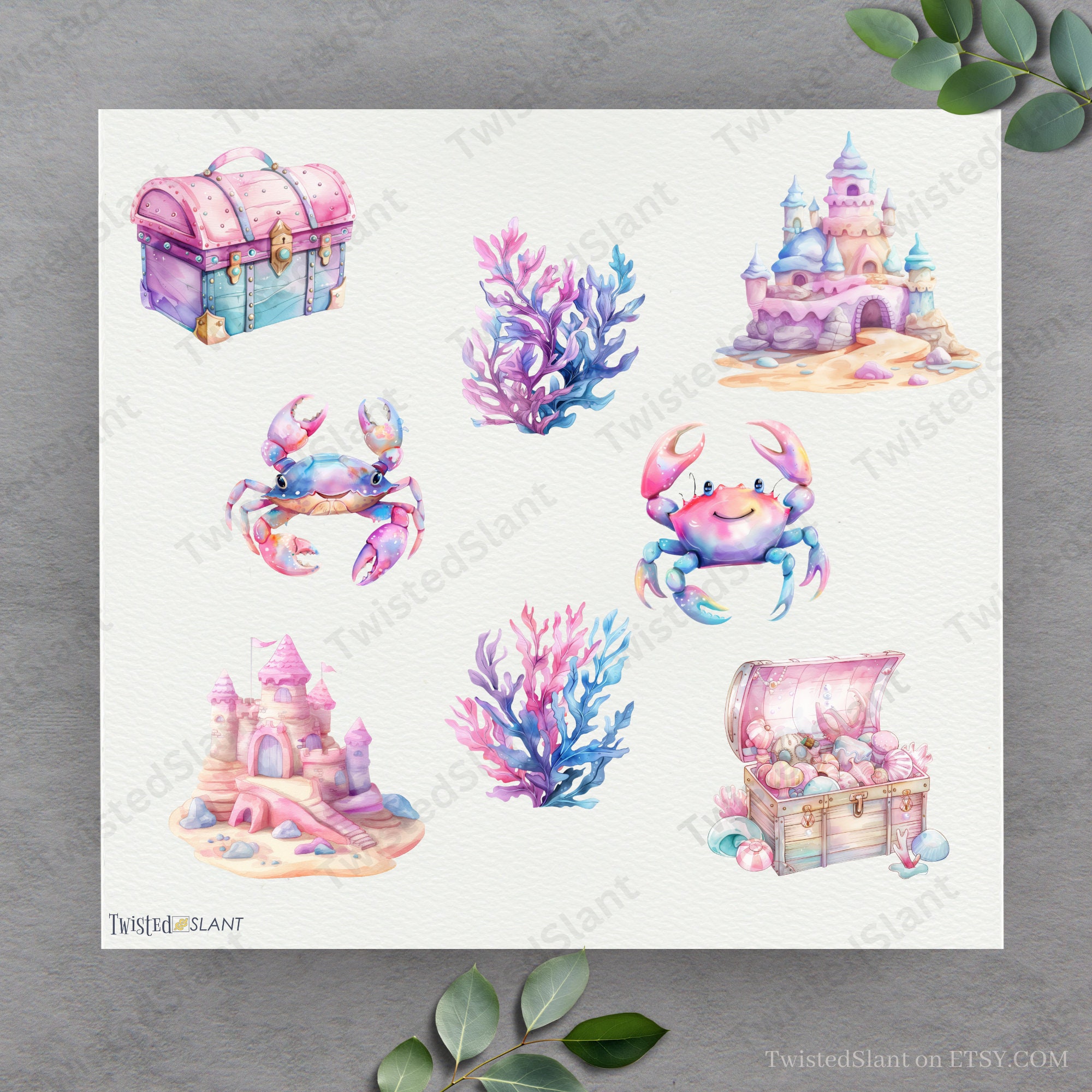 Watercolor Mermaid Clipart Bundle INSTANT DOWNLOAD Little Mermaid Png ...