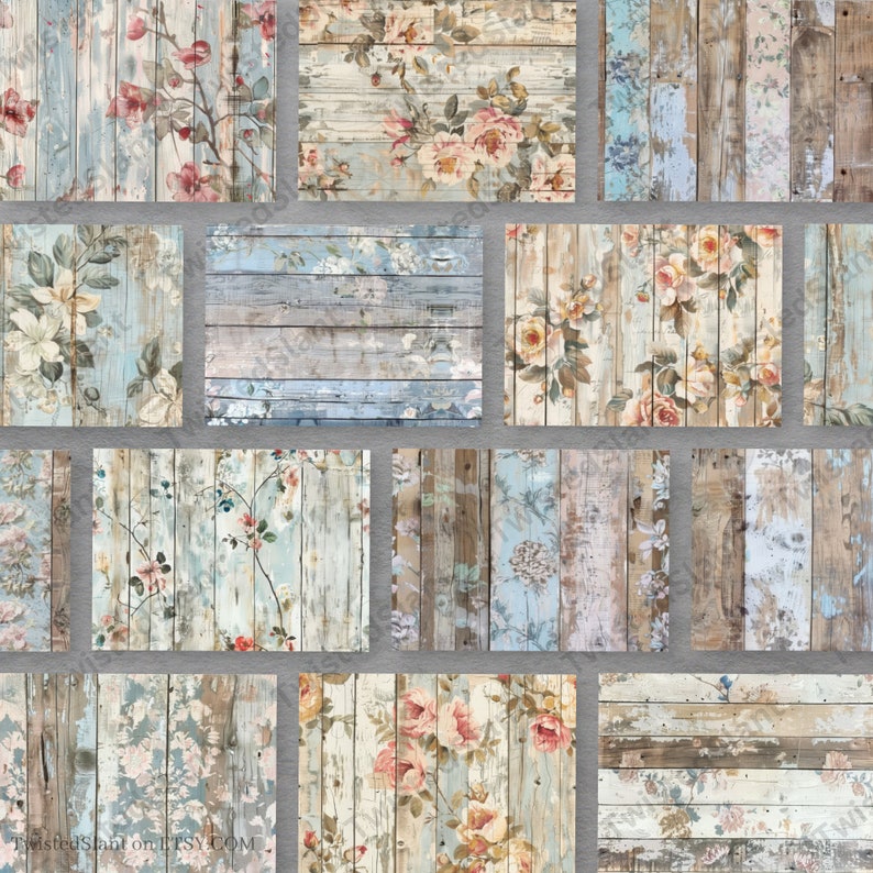 Wood Grain Planks Digital Paper | INSTANT DOWNLOAD | Wood Grain Paper ...