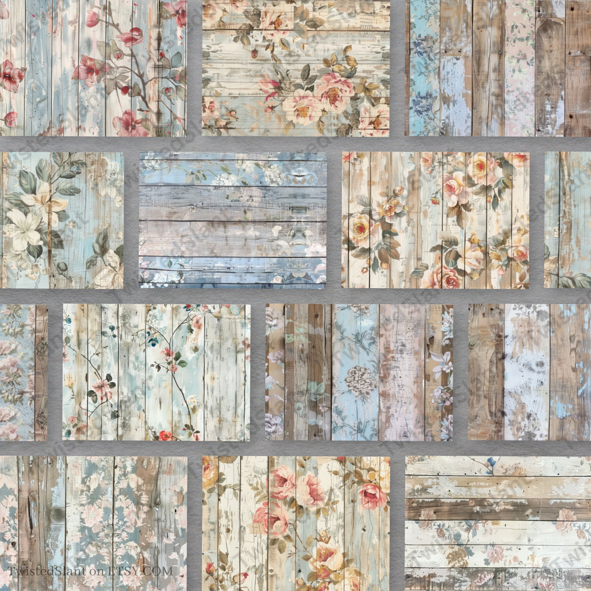 Wood Grain Planks Digital Paper INSTANT DOWNLOAD Wood Grain Paper Wood ...