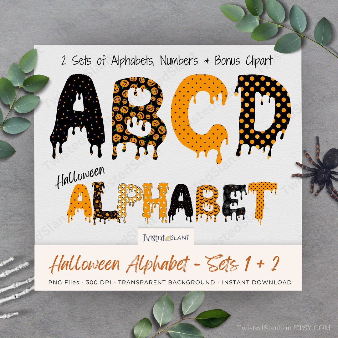 Halloween Alphabet | INSTANT DOWNLOAD | Spooky Clipart | Halloween ...