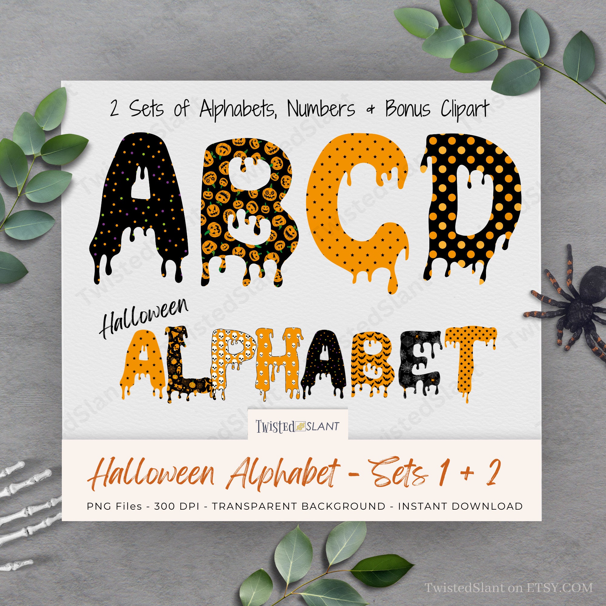 Halloween Alphabet INSTANT DOWNLOAD Spooky Clipart Halloween Letters ...