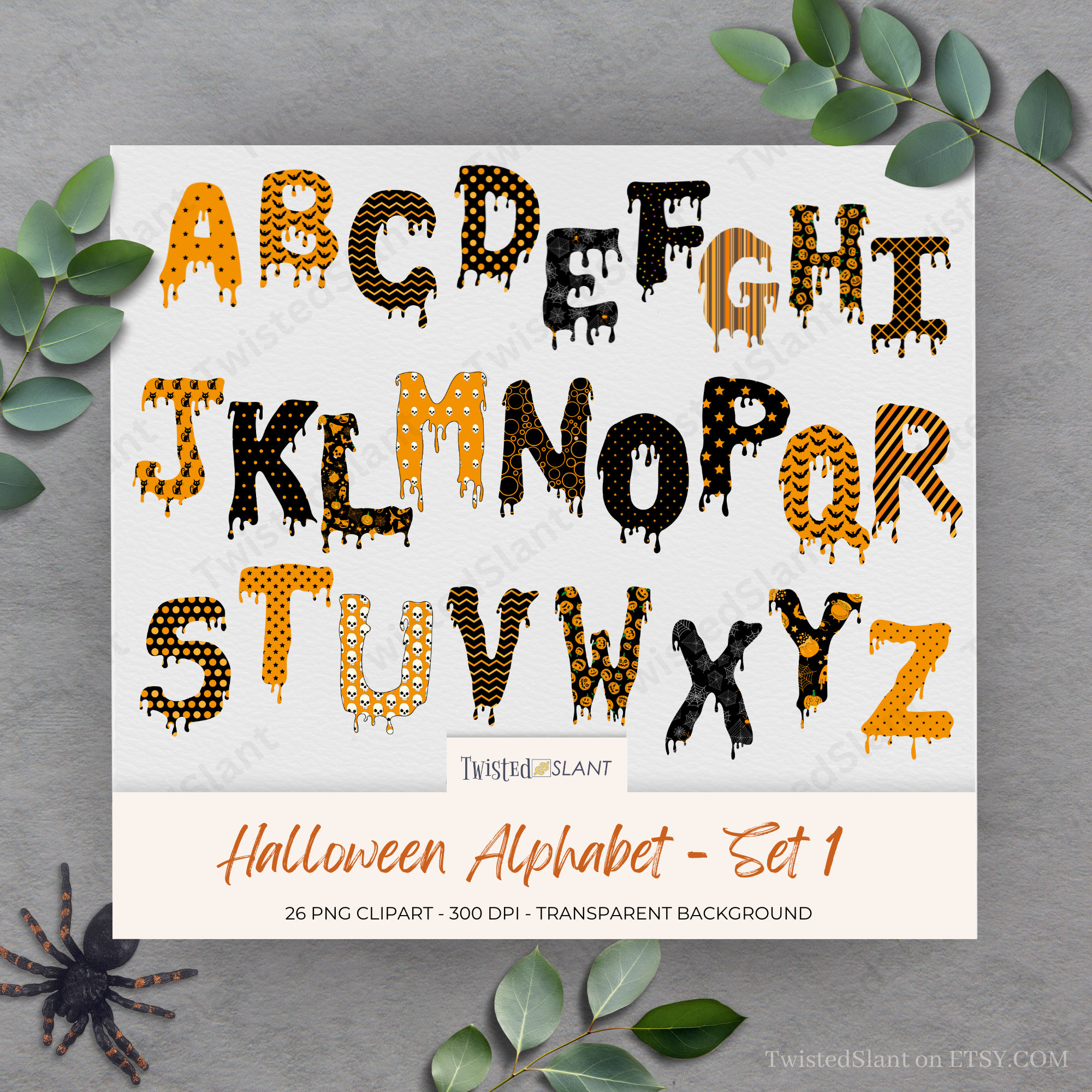 Halloween Alphabet INSTANT DOWNLOAD Spooky Clipart Halloween Letters ...