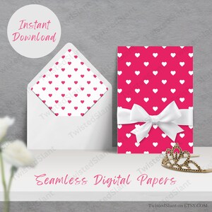 Tiny Hearts Digital Paper | INSTANT DOWNLOAD | Heart Background ...