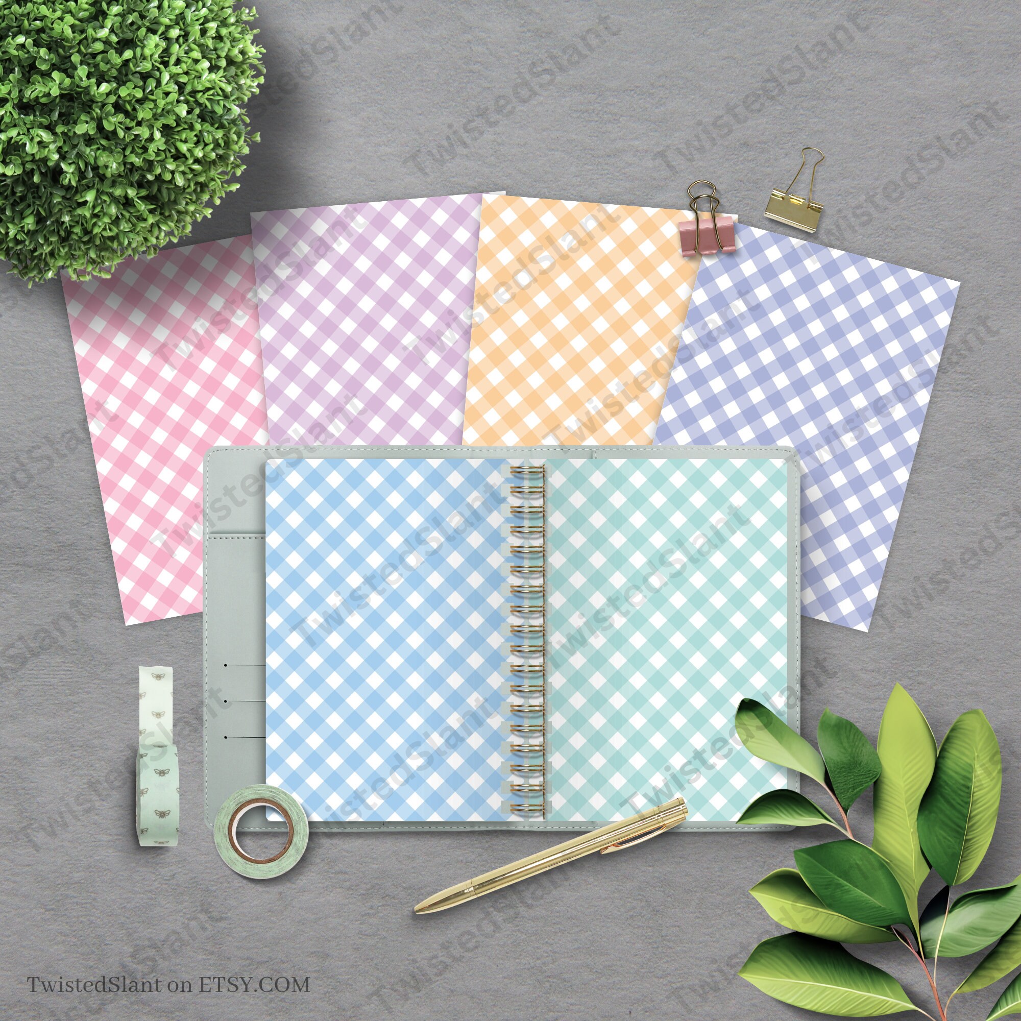 Gingham Digital Paper Pack INSTANT DOWNLOAD Gingham Digital Papers ...