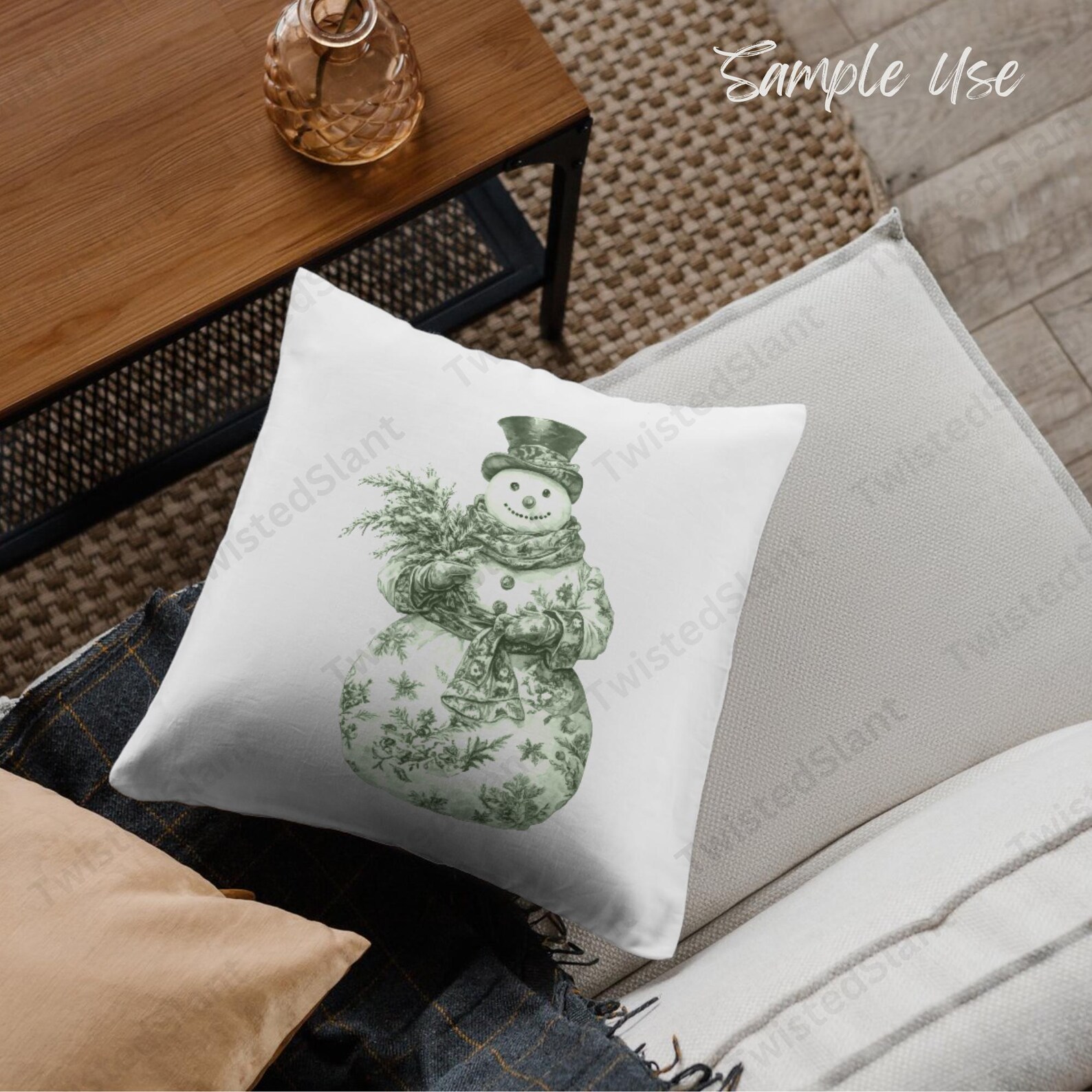 Christmas Toile Clipart Holiday | INSTANT DOWNLOAD | Green Toile ...