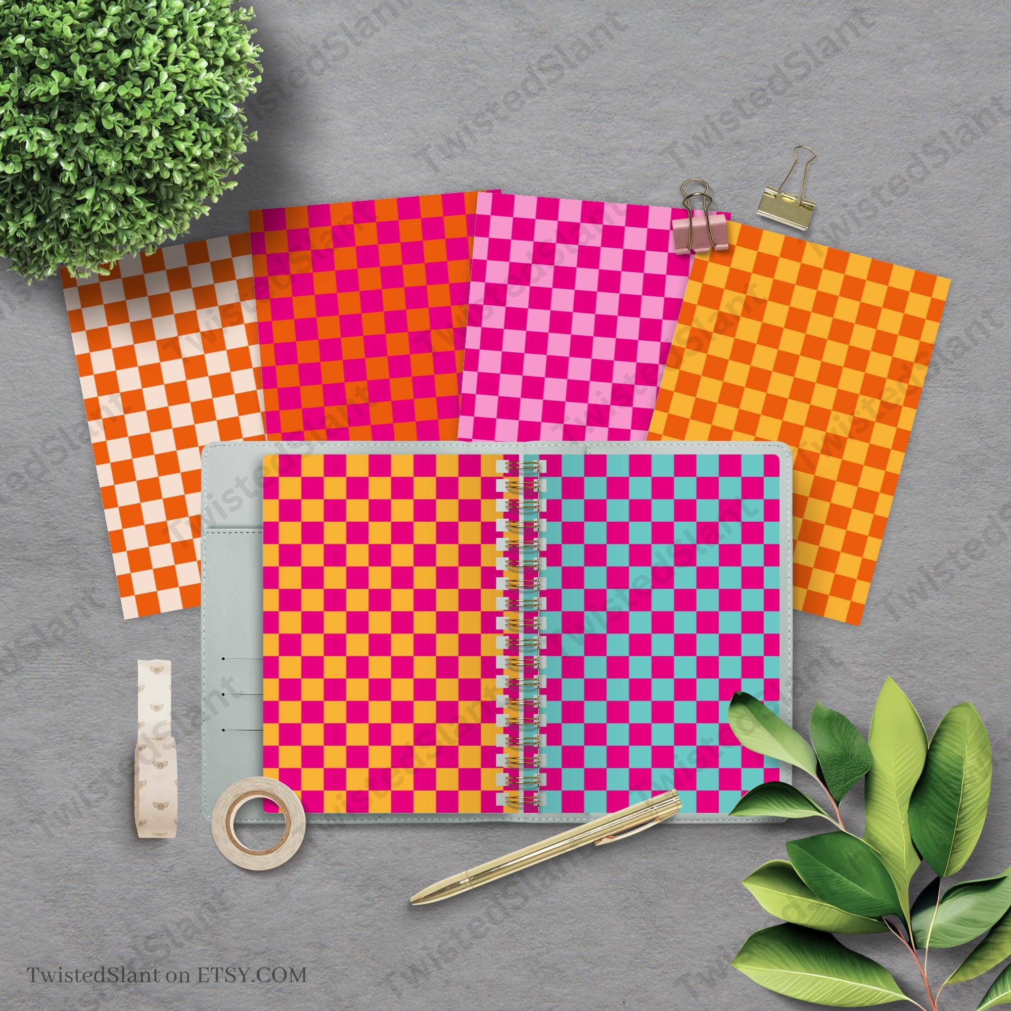 Retro Checkered Digital Paper | INSTANT DOWNLOAD | Checkered Background ...