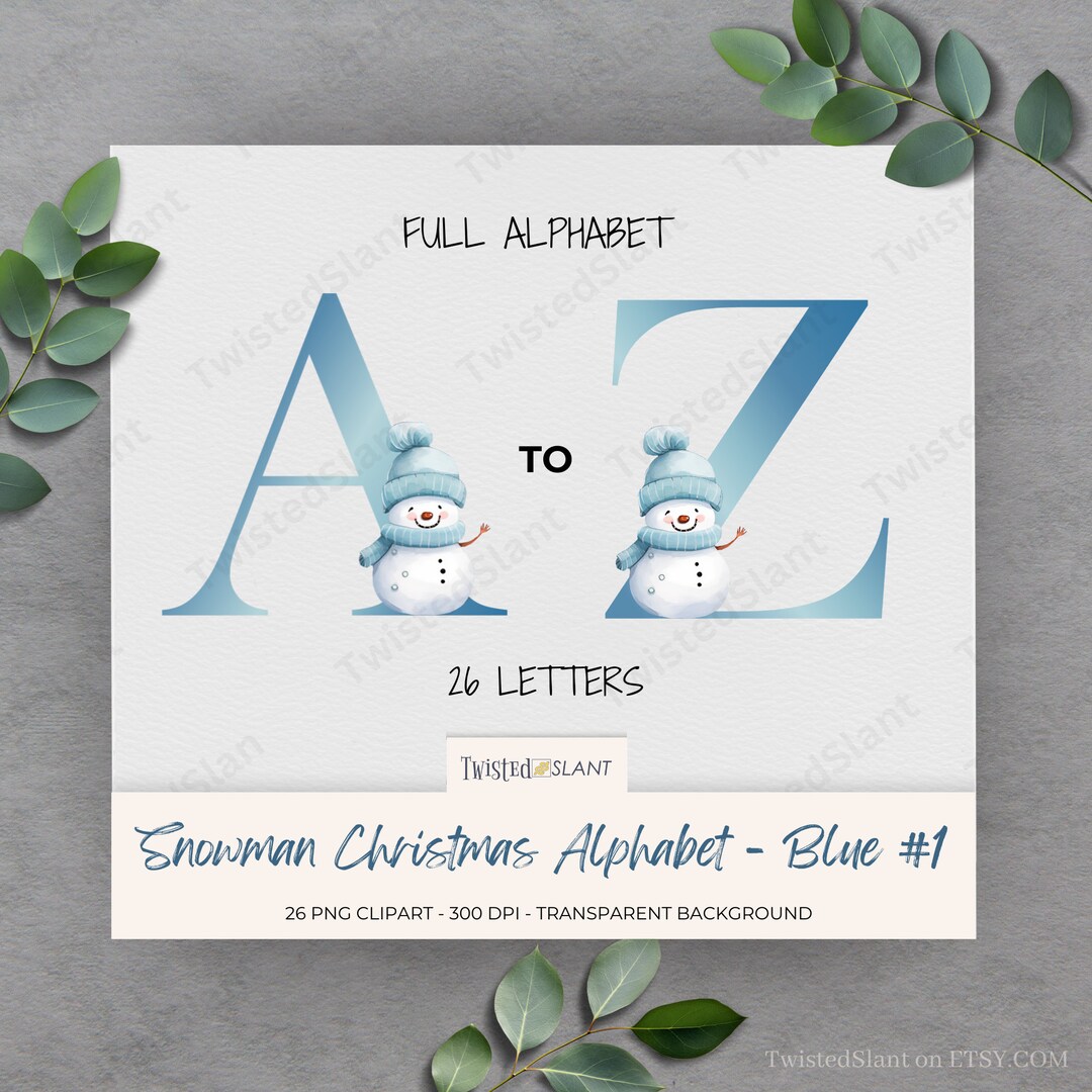 Christmas Alphabet Clipart | INSTANT DOWNLOAD | Cute Font |snowman Png ...