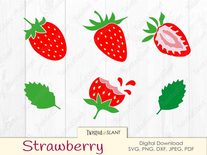 Strawberry Svg Strawberries Svg Fruit Clipart Strawberry - Etsy