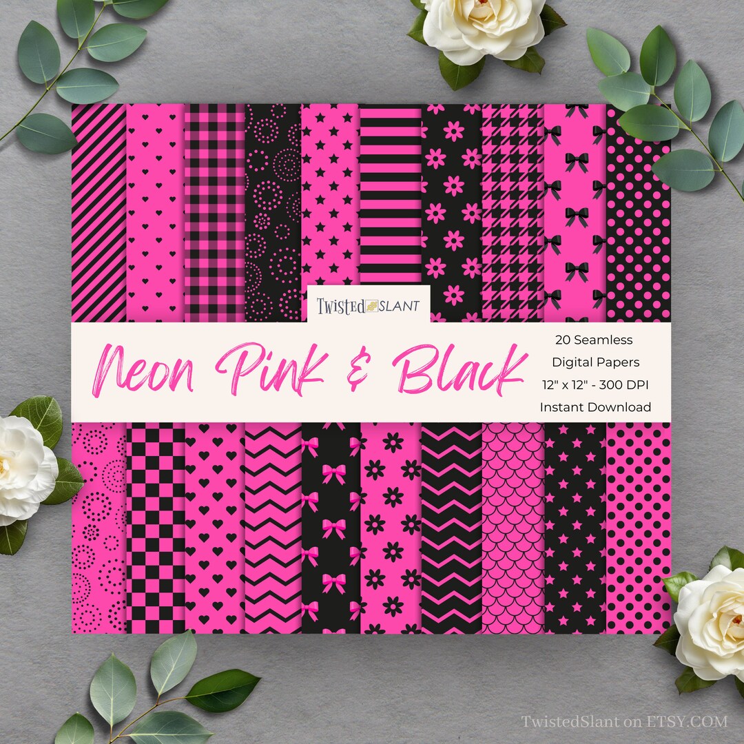 Neon Digital Papers | INSTANT DOWNLOAD | Seamless Geometric | Pattern ...