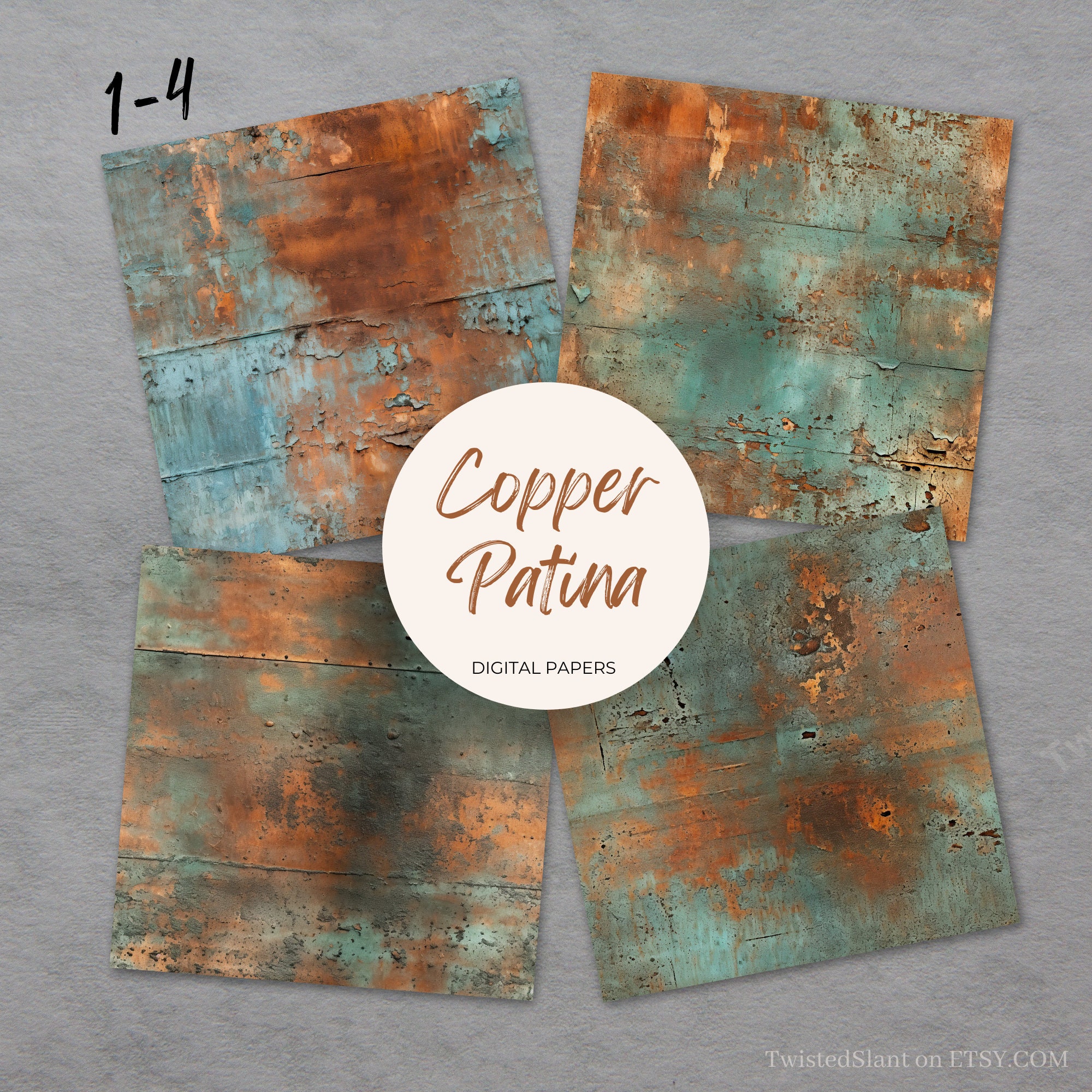 Digital Paper Copper Patina INSTANT DOWNLOAD Rustic - Etsy