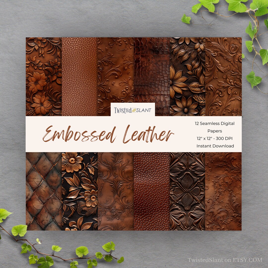 Digital Paper Seamless Embossed Leather | INSTANT DOWNLOAD | Embossed ...