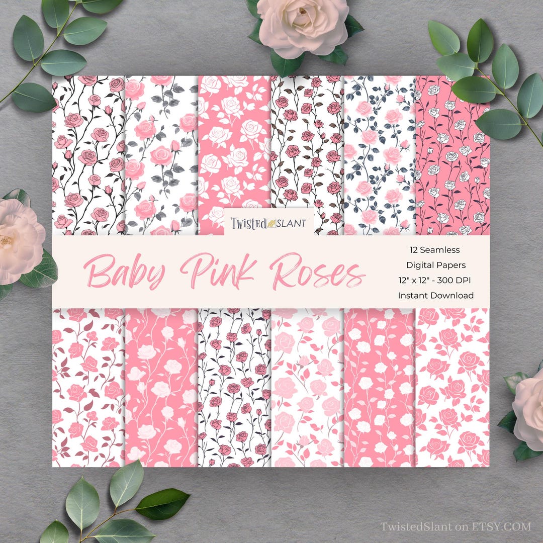 Roses Seamless Pattern | INSTANT DOWNLOAD | Rose Digital Papers | Roses ...
