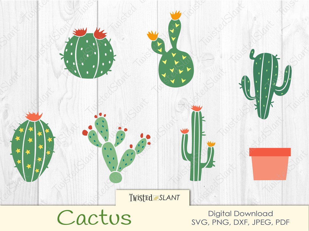 Cute Cactus Clip Art Cactus Png Succulent Svg Cactus - Etsy