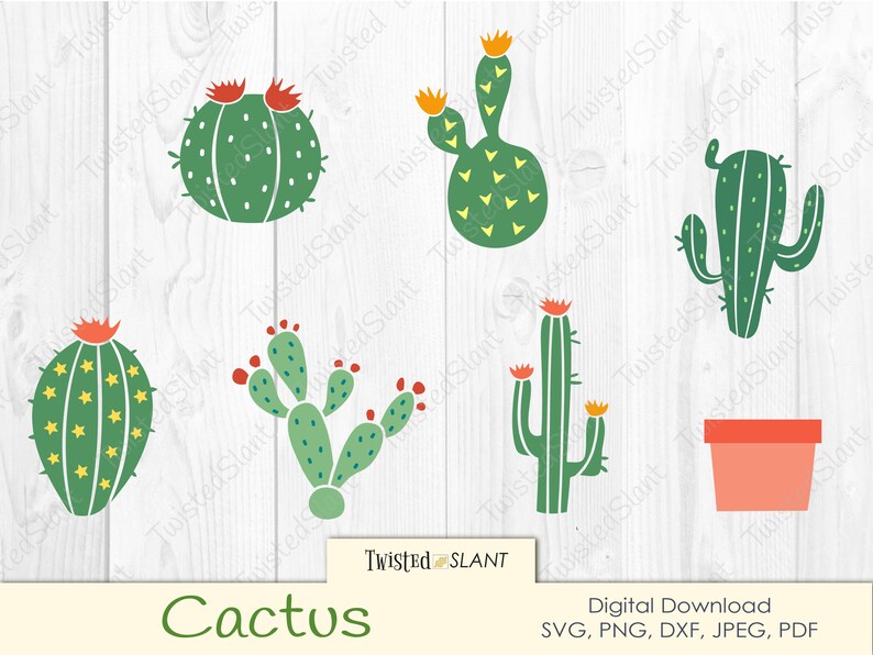 Cute Cactus Clip Art Cactus Png Succulent Svg Cactus - Etsy
